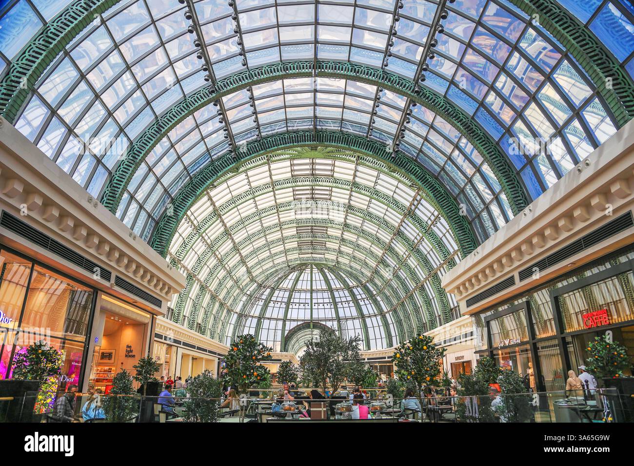 Dubai, UAE - February 24. 2023: The modern structure of Mall of the ...