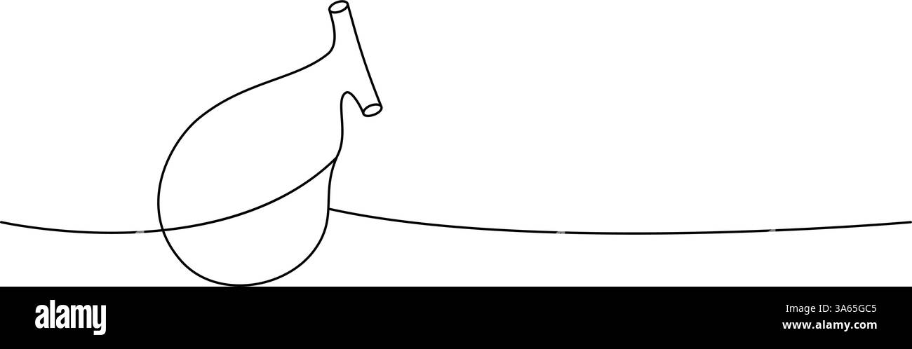 Gallbladder one line continuous drawing. Human internal organ ...