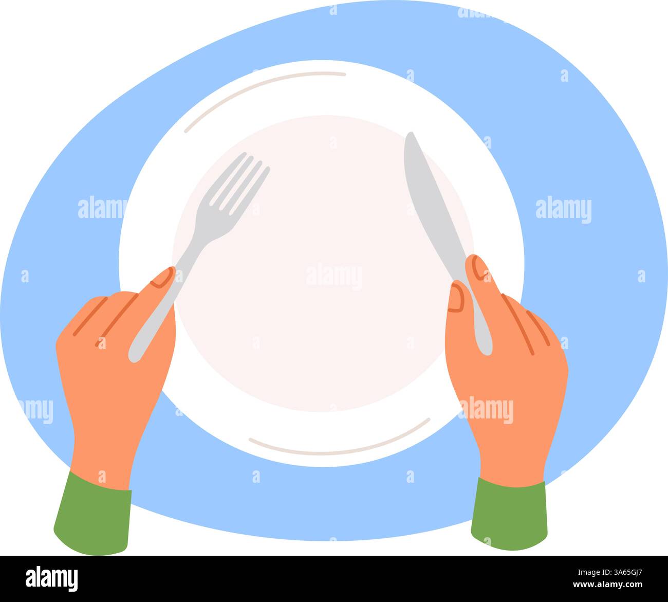 Hands serving food on table Stock Vector Images - Alamy