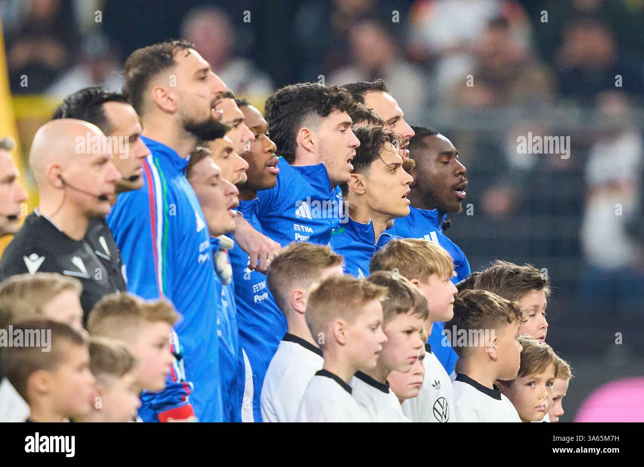 Team ITA at anthem in the UEFA Nations League 2025 match GERMANY, Italy. , . at Mar 23, 2025 in ...