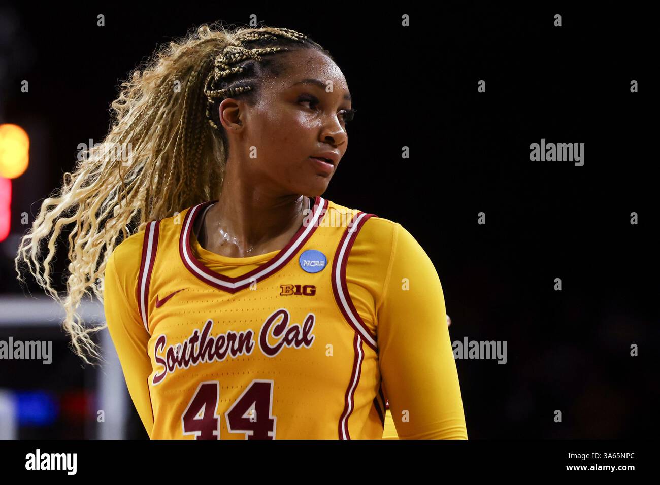 Southern California forward Kiki Iriafen (44) looks on during the ...