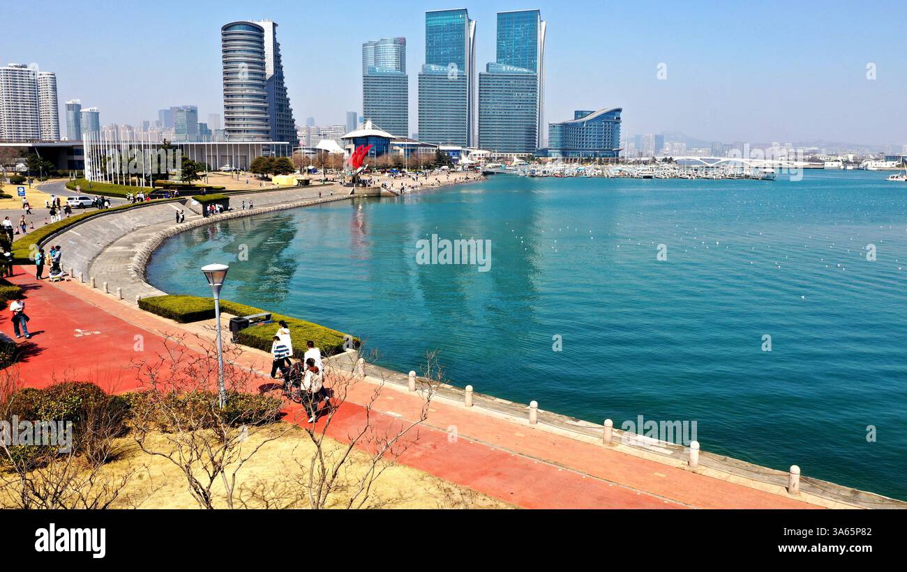 Aerial photo shows the Rizhao world cup base in Rizhao City, east China ...