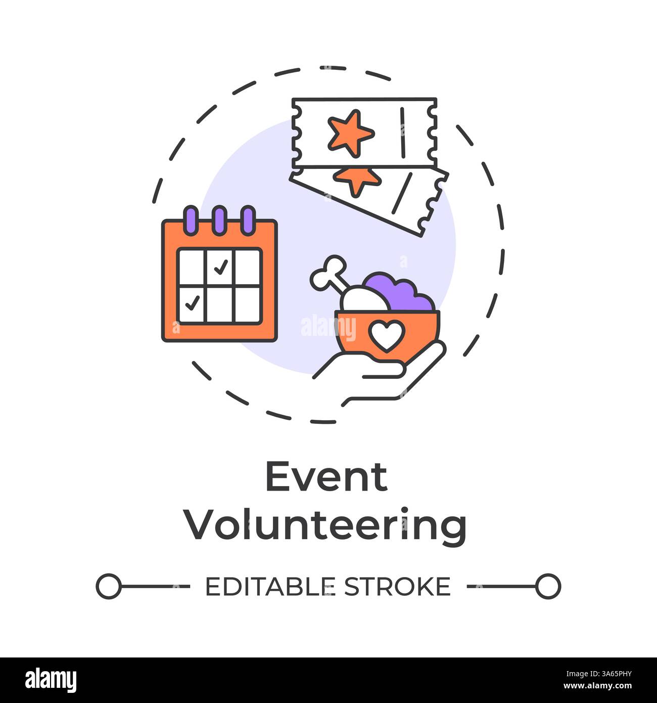 Event volunteering multi color concept icon Stock Vector Image & Art ...