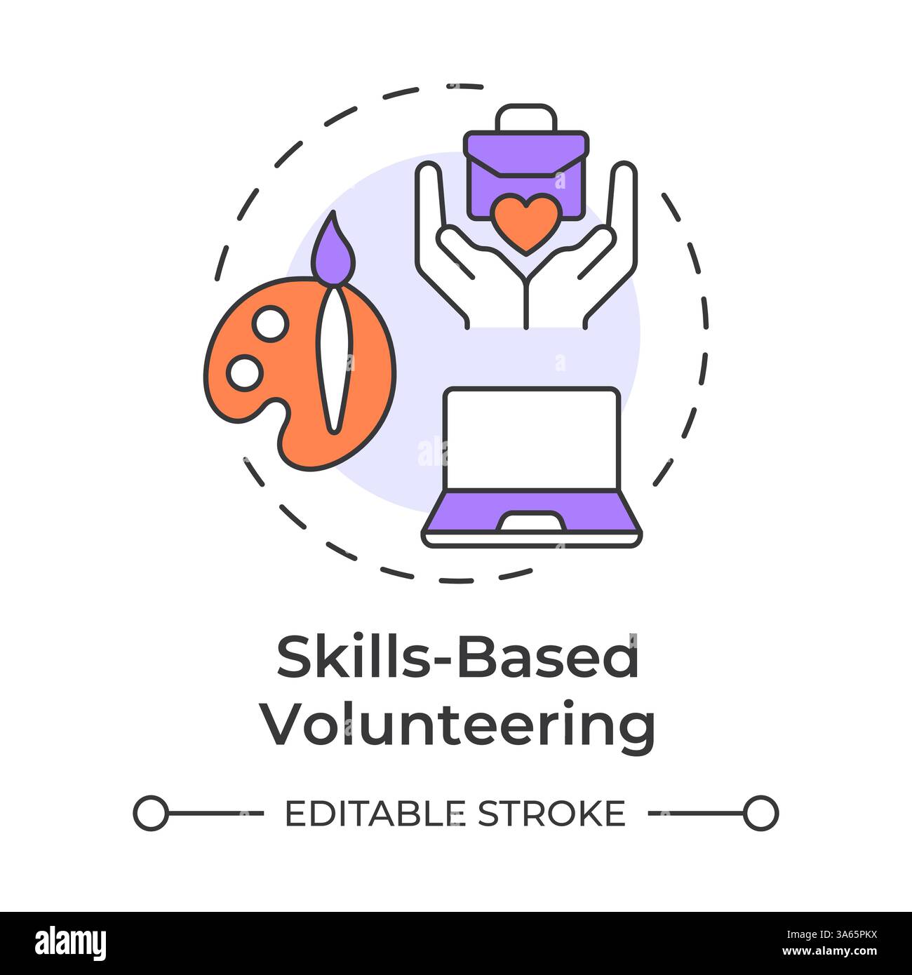 Skills based volunteering multi color concept icon Stock Vector Image ...