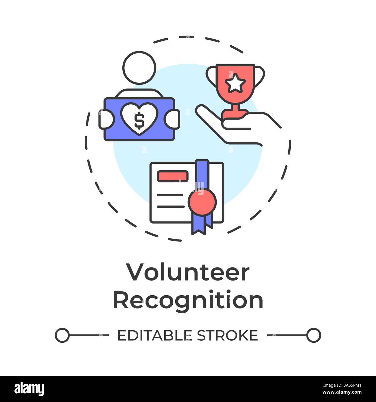 Volunteer recognition multi color concept icon Stock Vector Image & Art ...