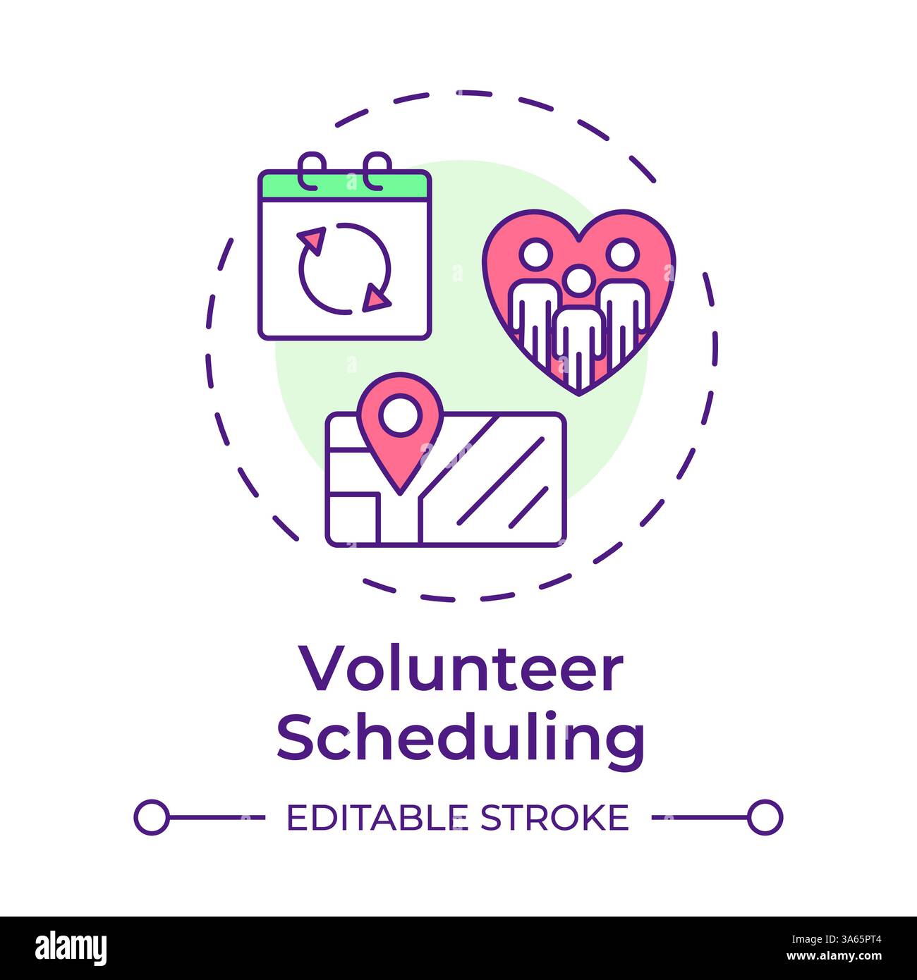 Volunteer Scheduling Multi Color Concept Icon Stock Vector Image And Art Alamy