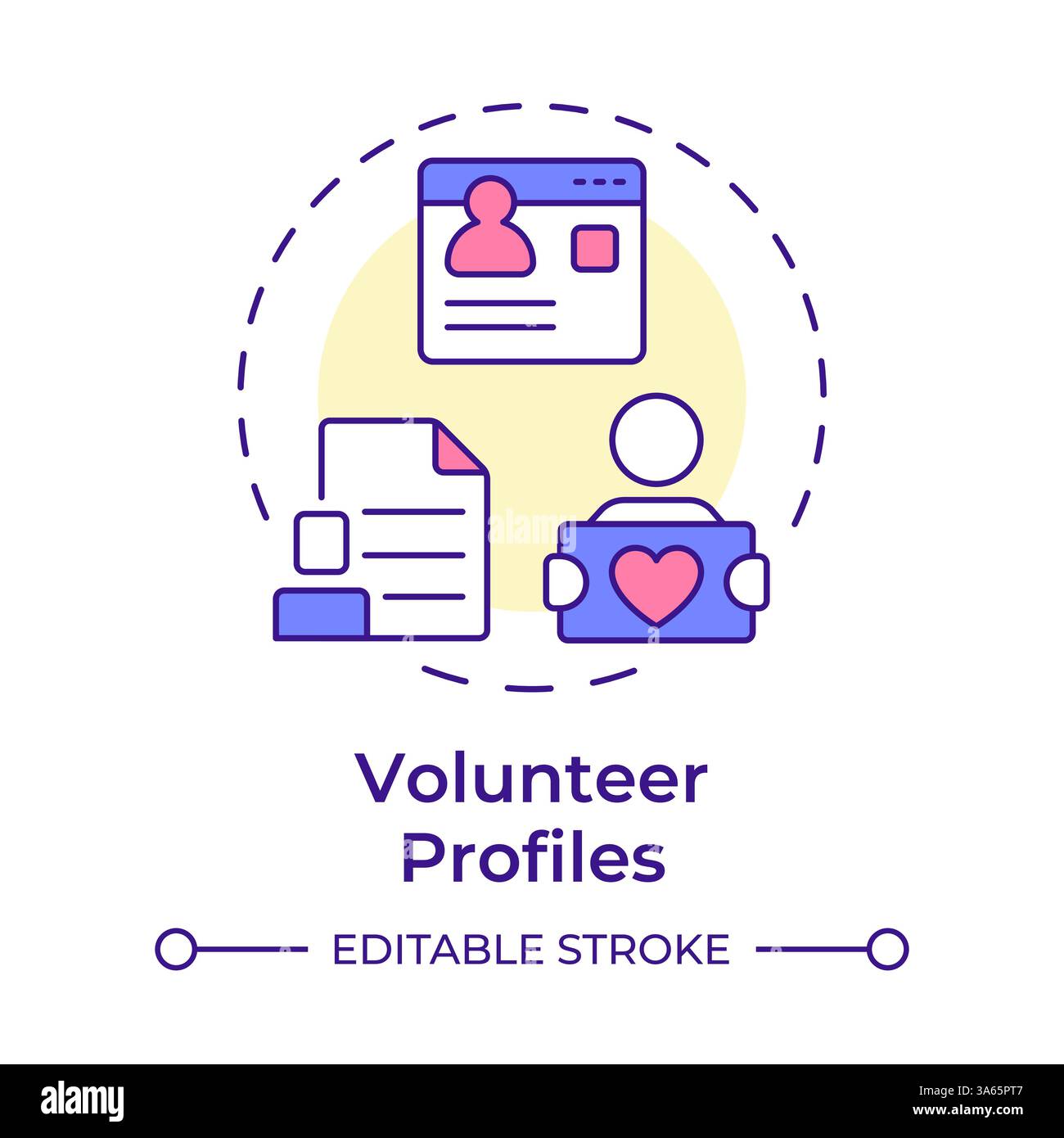 Volunteer profiles multi color concept icon Stock Vector Image & Art ...