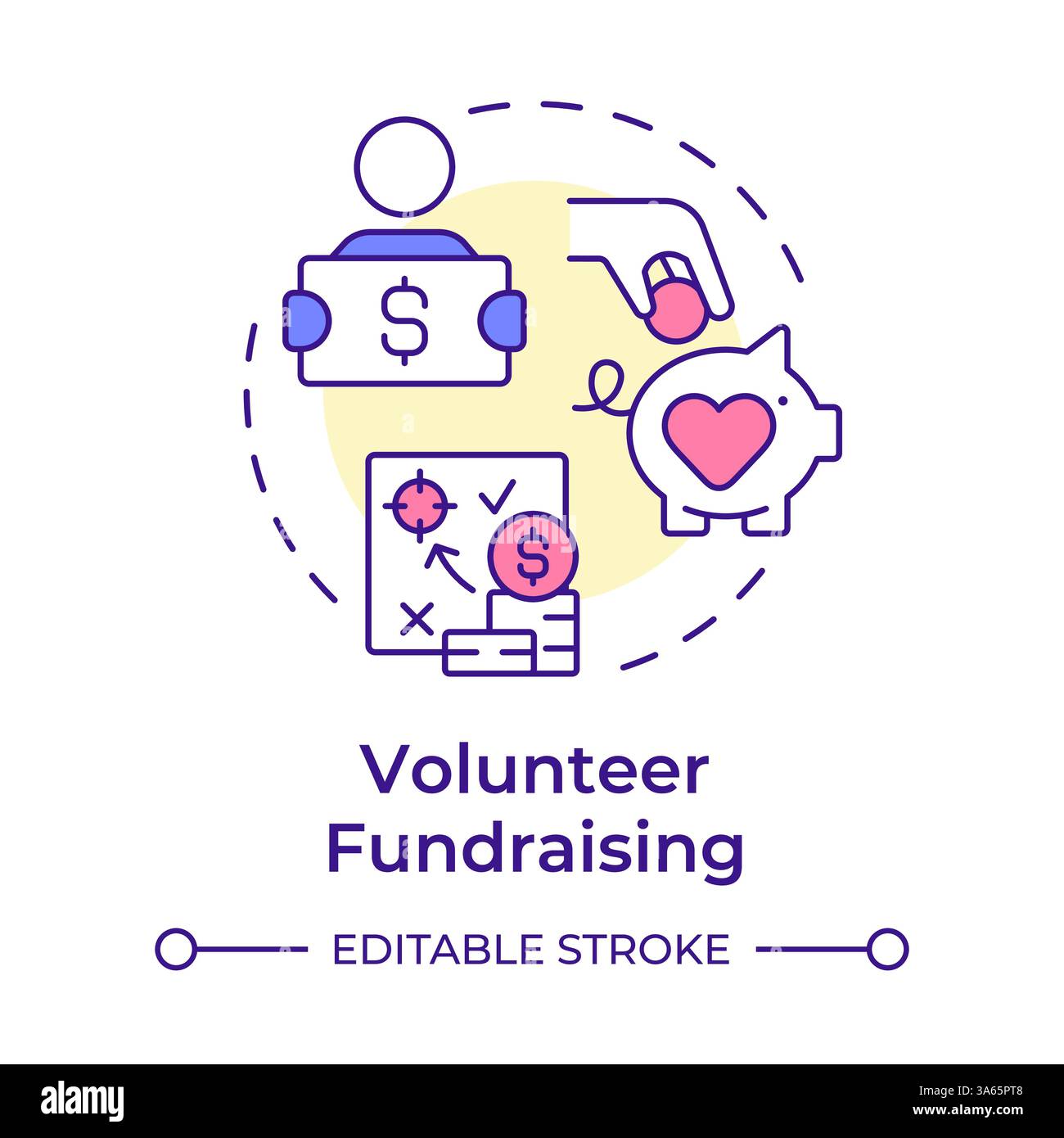 Volunteer fundraising multi color concept icon Stock Vector Image & Art - Alamy