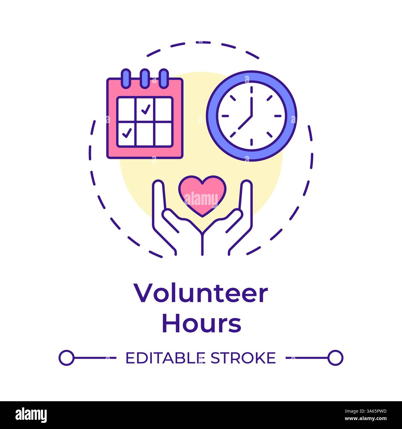 Volunteer hours multi color concept icon Stock Vector Image & Art - Alamy