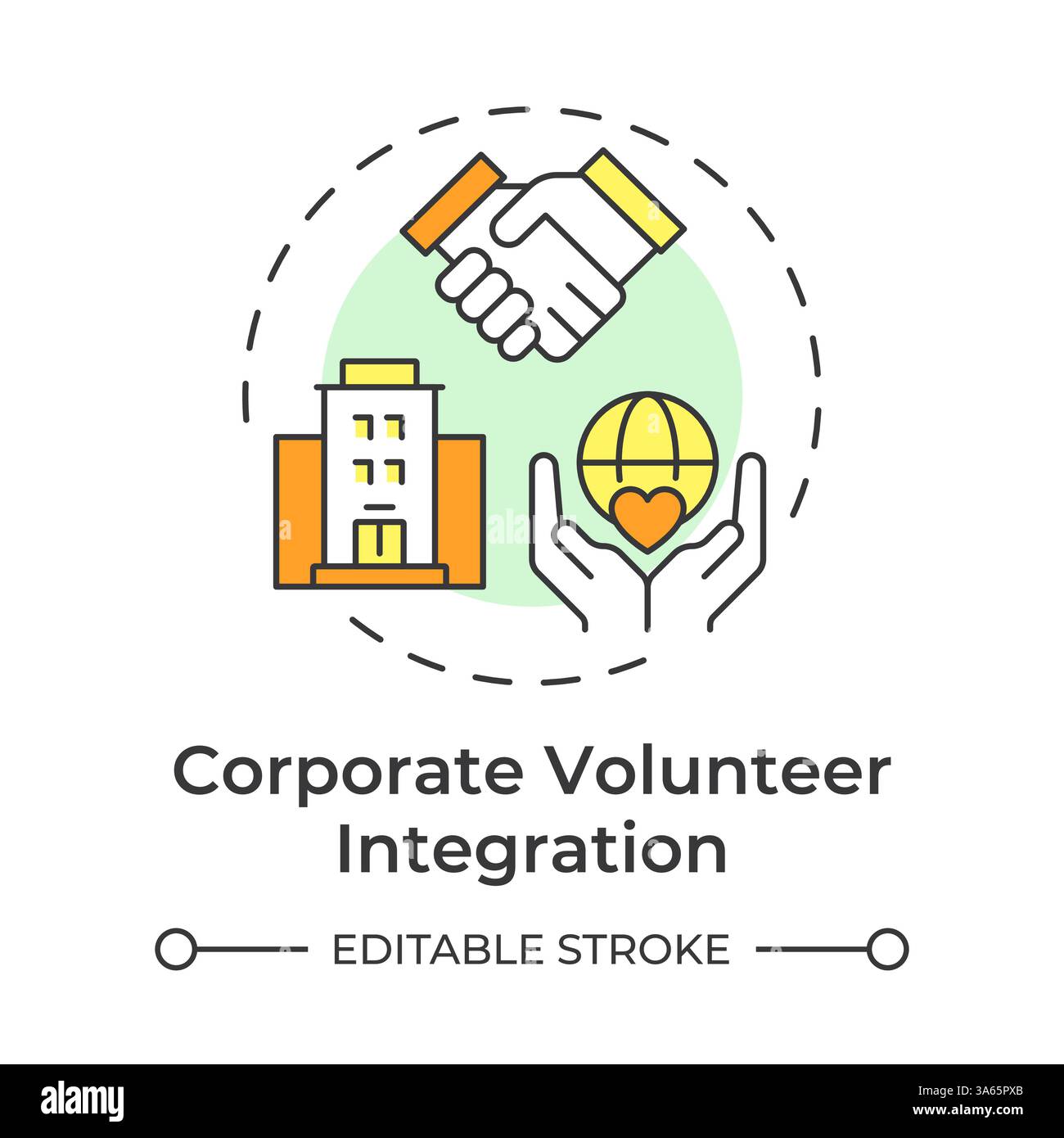 Corporate volunteer integration multi color concept icon Stock Vector Image & Art - Alamy