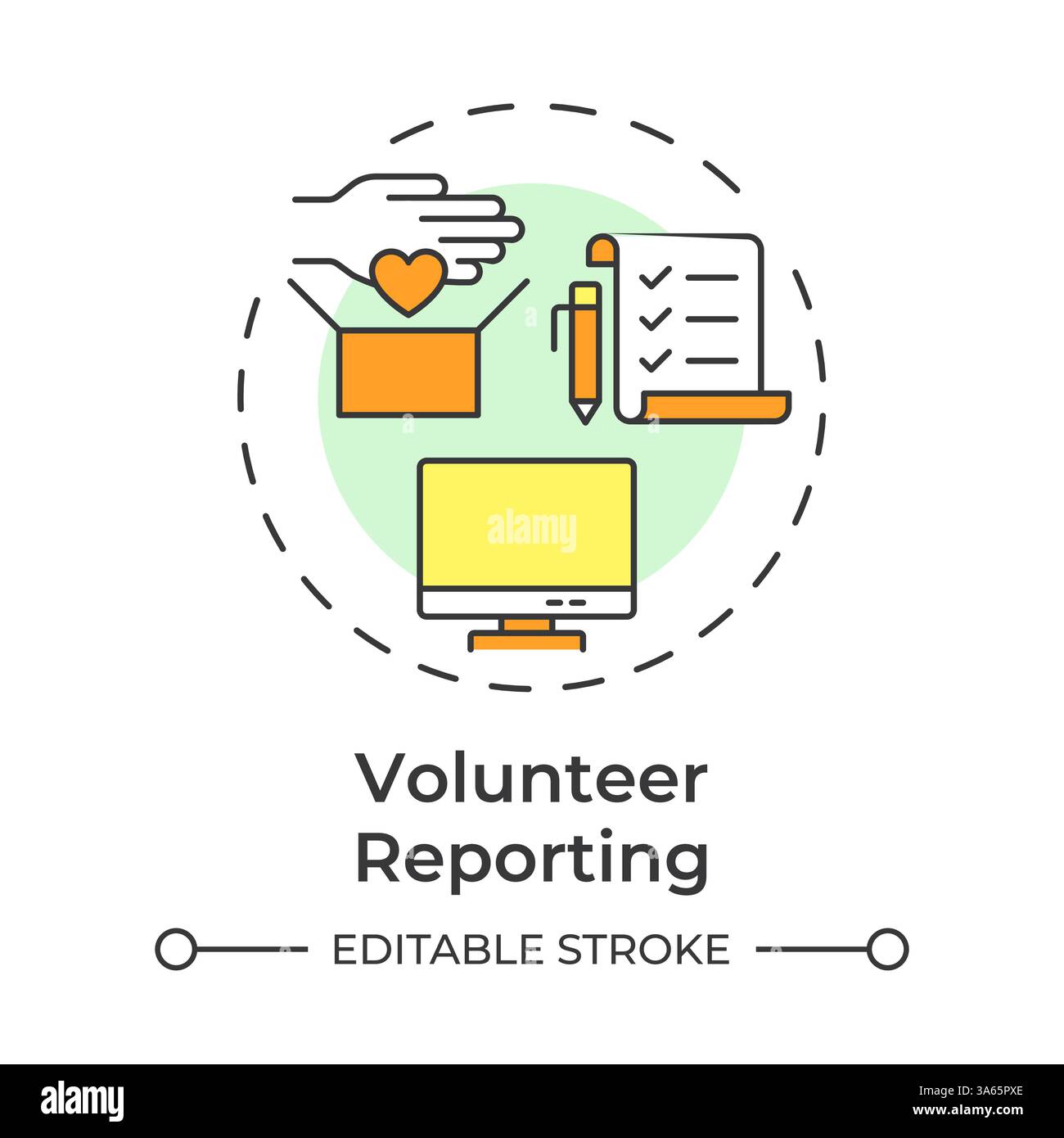 Volunteer reporting multi color concept icon Stock Vector Image & Art ...