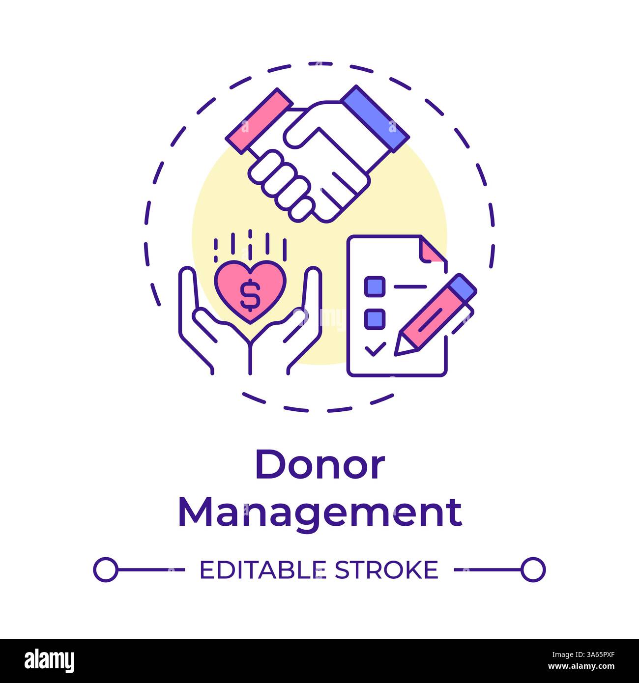 Donor management multi color concept icon Stock Vector Image & Art - Alamy