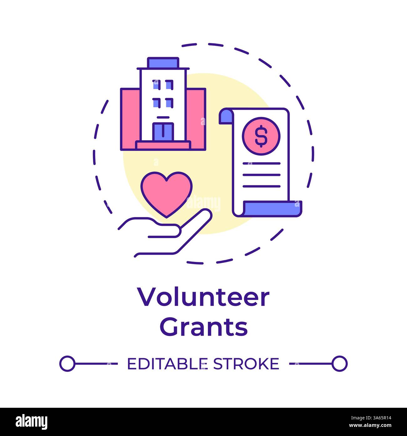 Volunteer grants multi color concept icon Stock Vector Image & Art - Alamy