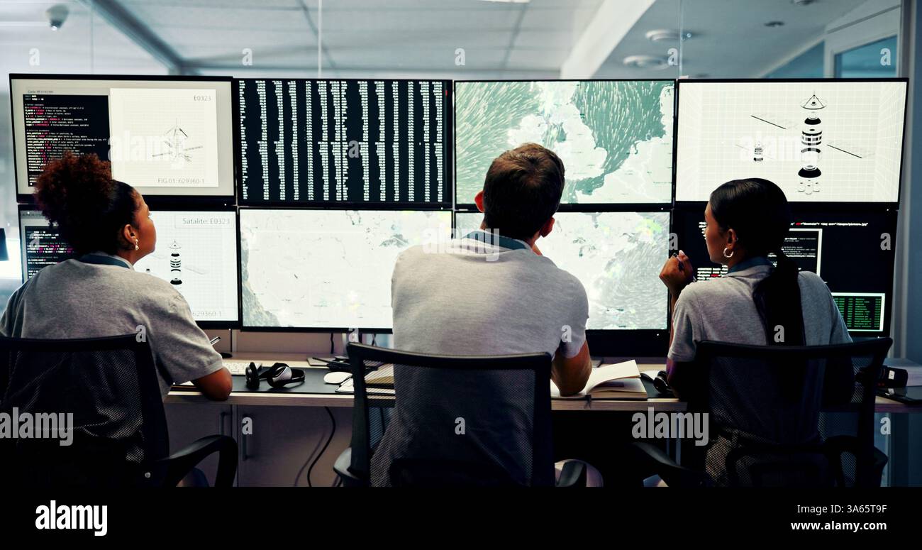 Forecast, screen and meteorology with people for weather, satellite ...