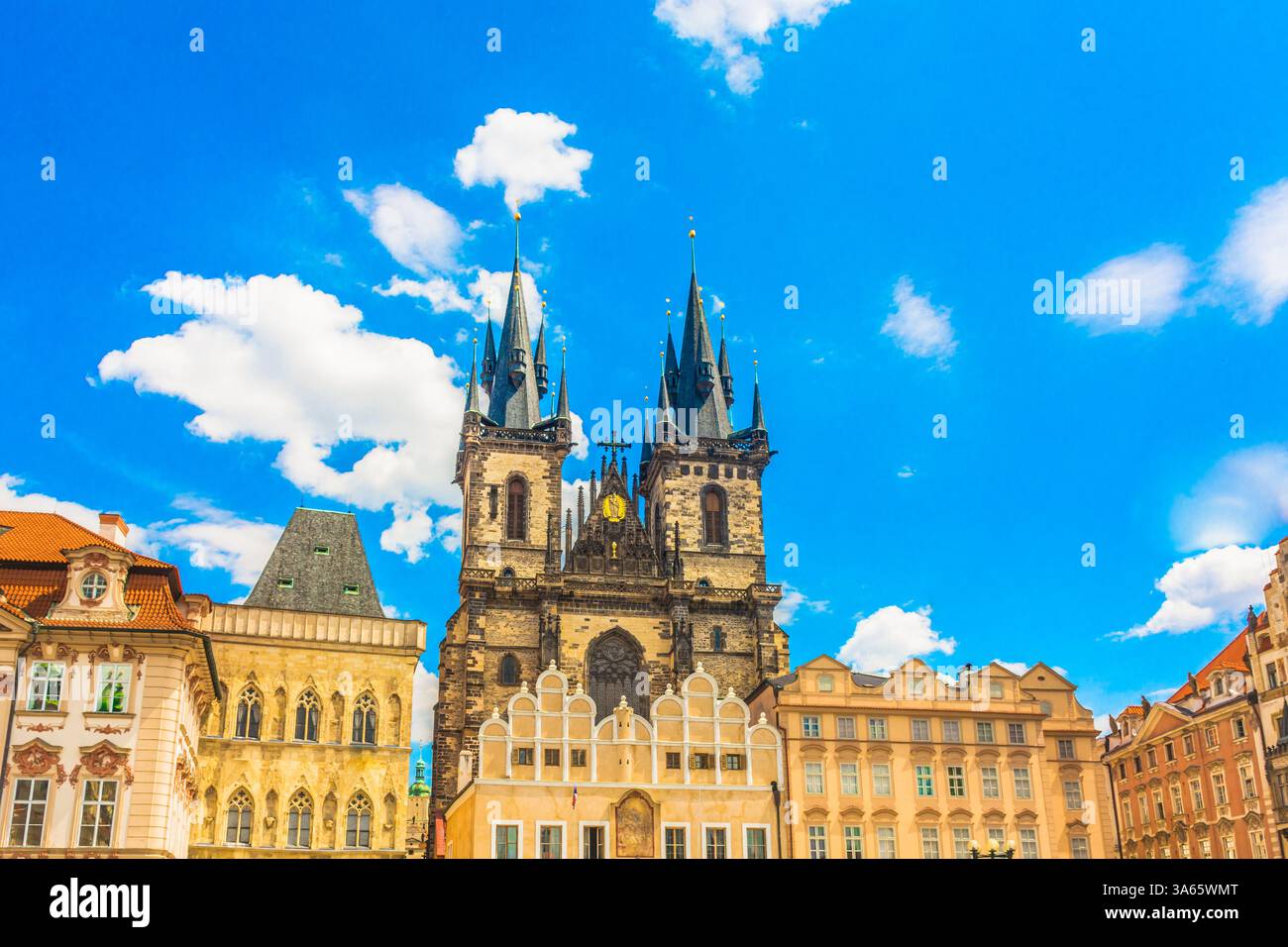 Colorful Architecture and Landmarks of Prague, Close-Up View Stock ...