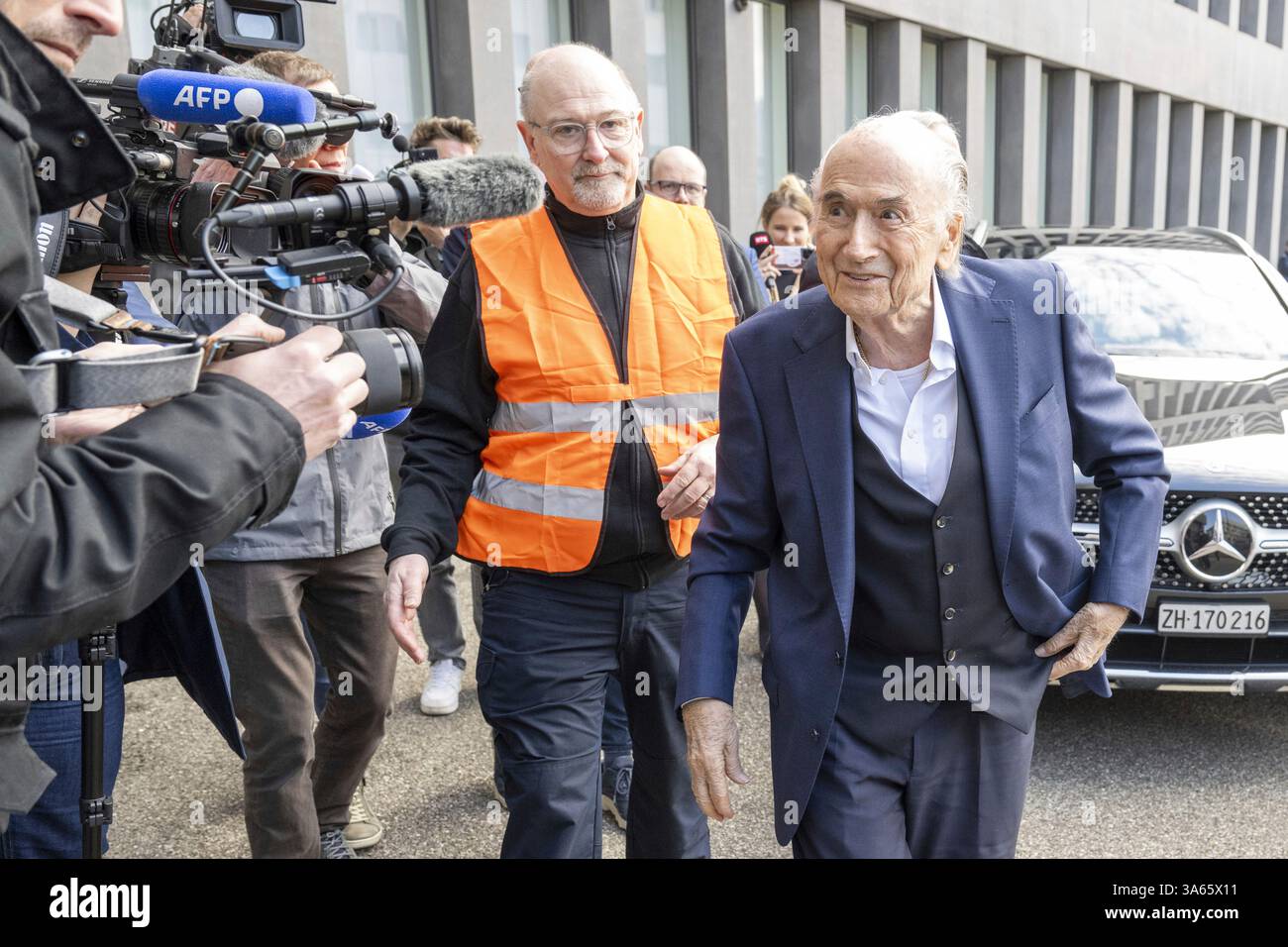 Former Fifa President, Sepp Blatter, arriving to the verdict at the ...
