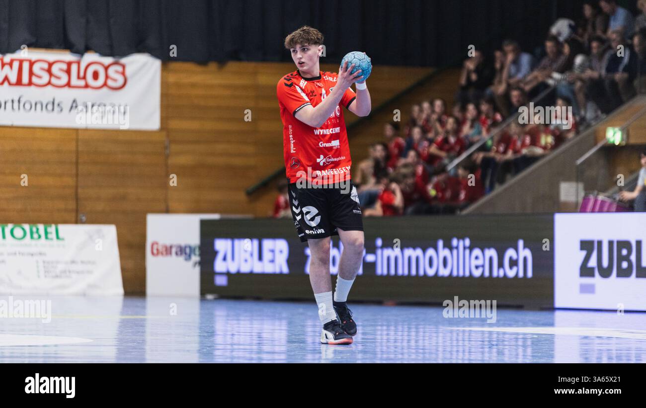 Robin Köchli (4 HSC Suhr Aarau) in action during Quickline ...