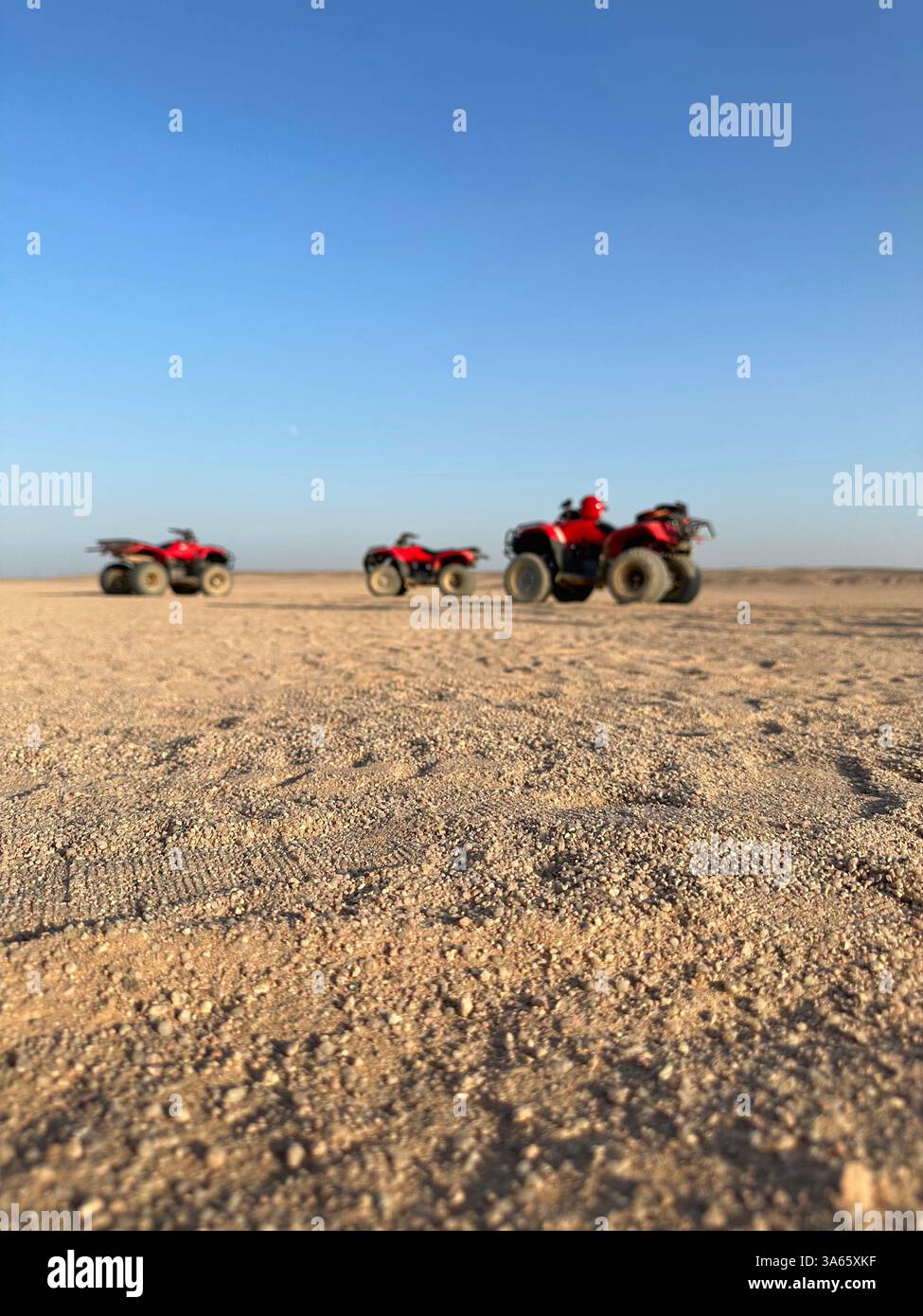 Quad bike on the desert in a sunny afternoon at Hurghada, Egypt Stock ...