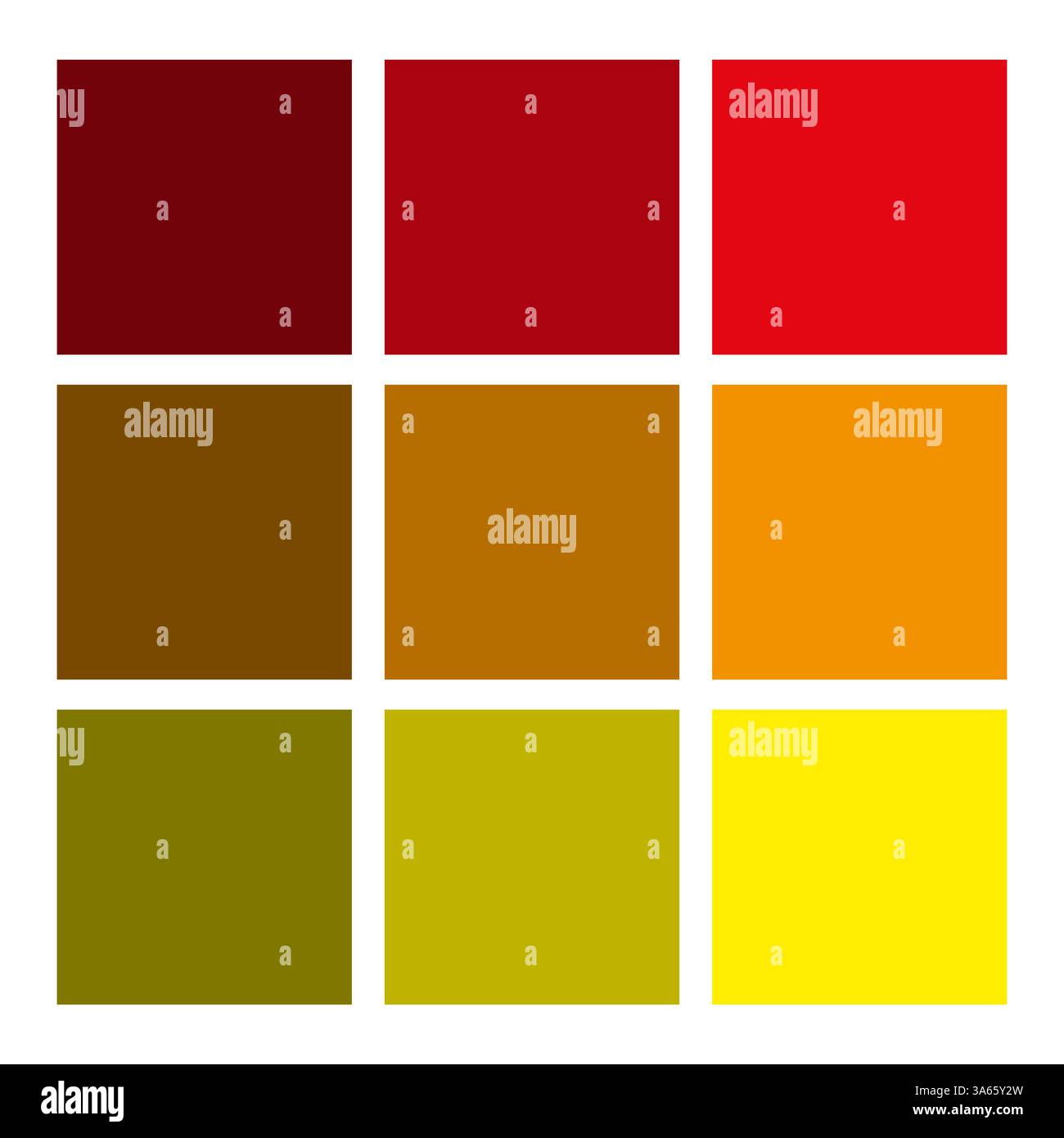 Warm color palette. Yellow orange tones. Gradient squares vector. Color ...
