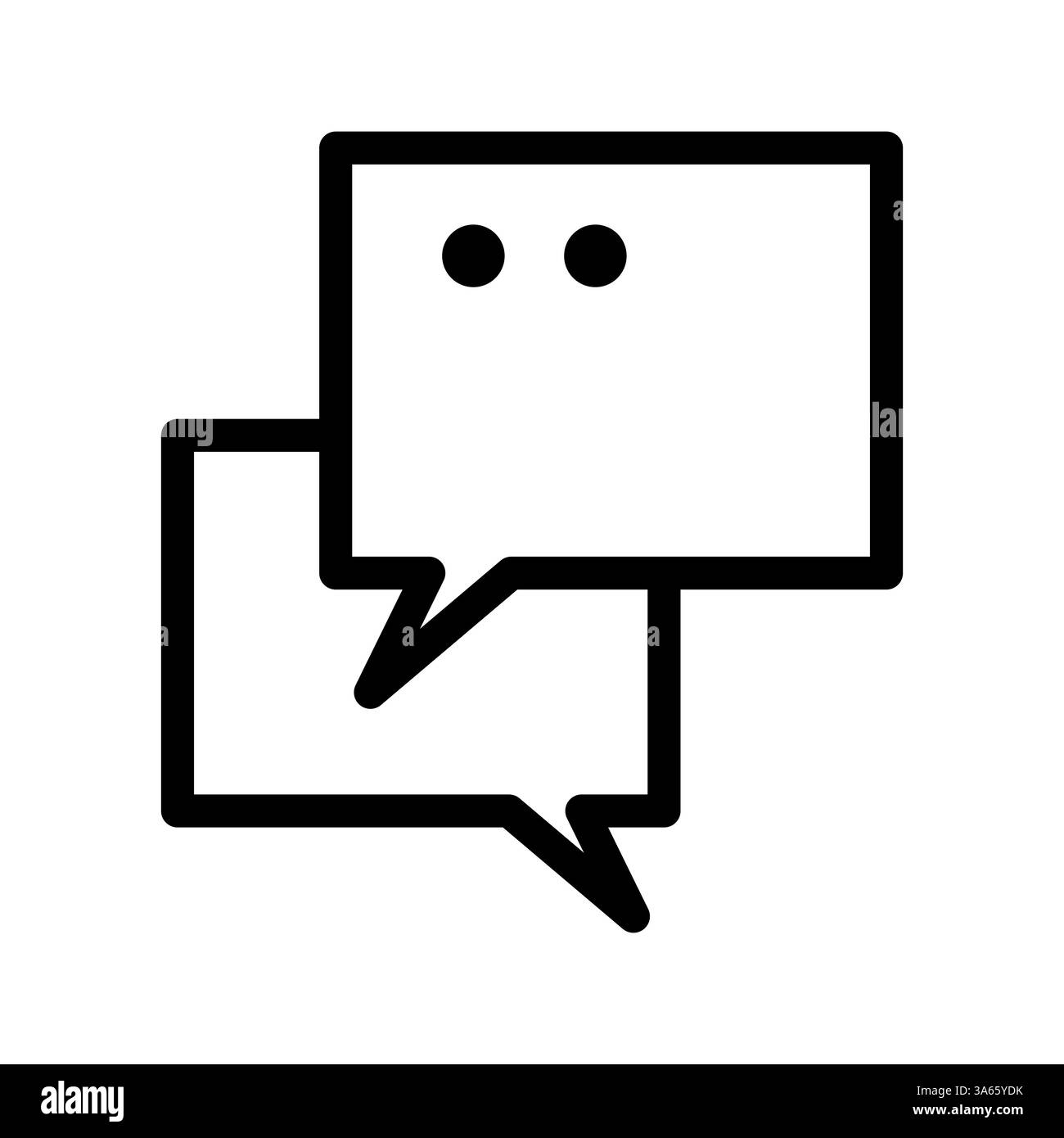 Chat bubbles vector. Conversation icon. Minimal black outline. Communication symbol Stock Vector ...