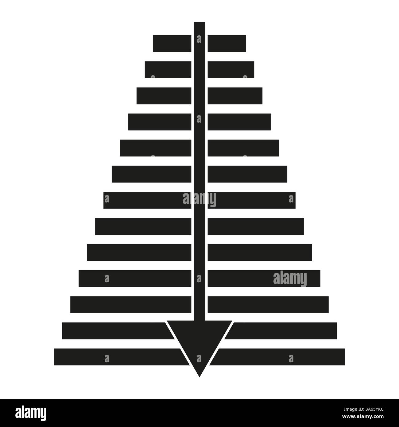 Abstract black pyramid. Symmetrical vector design. Geometric stacked ...