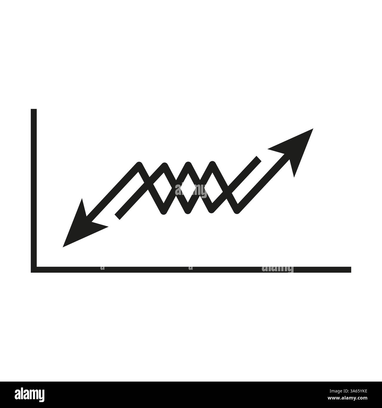 Profit loss chart. Zigzag arrow line. Vector business graph. Rising ...