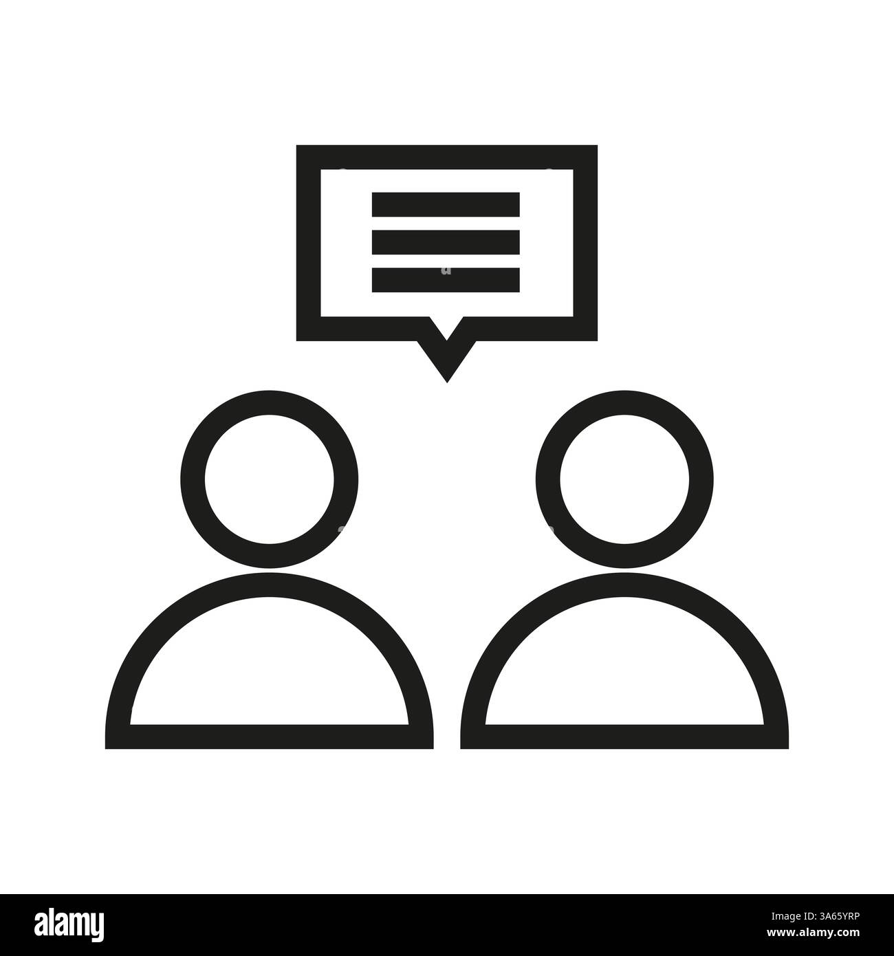 Conversation icon illustration. Two people with speech bubble symbol ...