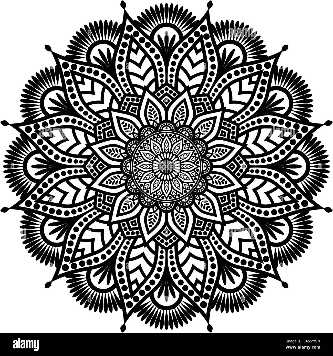 Beautiful floral pattern mandala art isolated on a white background ...