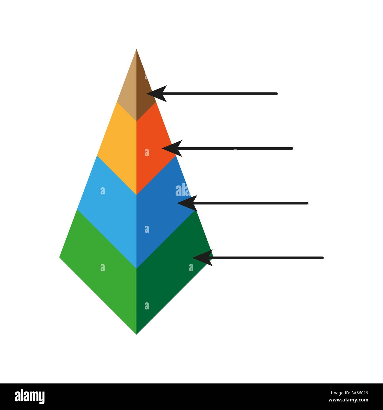 Pyramid chart. Business infographic. Data analysis structure. Vector ...