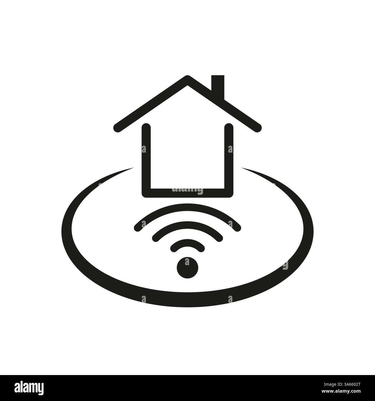 Smart home symbol. Wi Fi connection. Digital house network. Vector icon ...