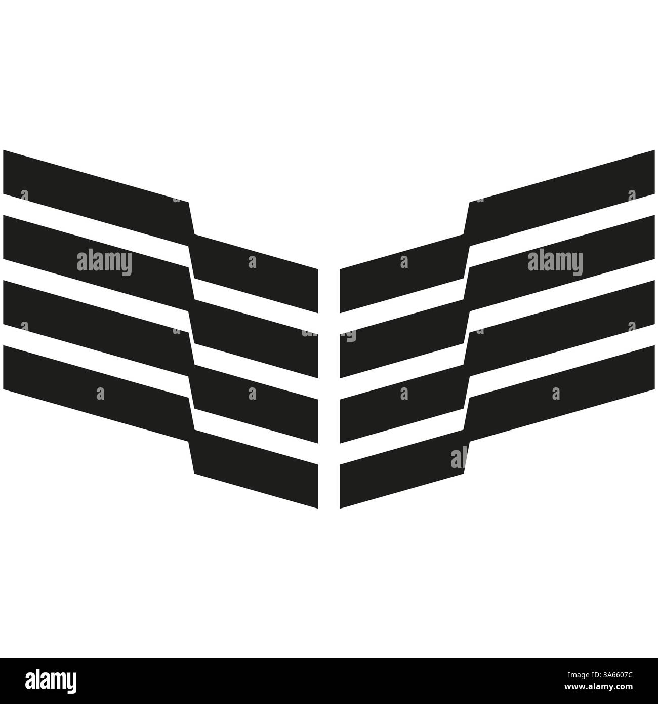 Chevron stripes icon. Military rank symbol. Layered angle pattern ...
