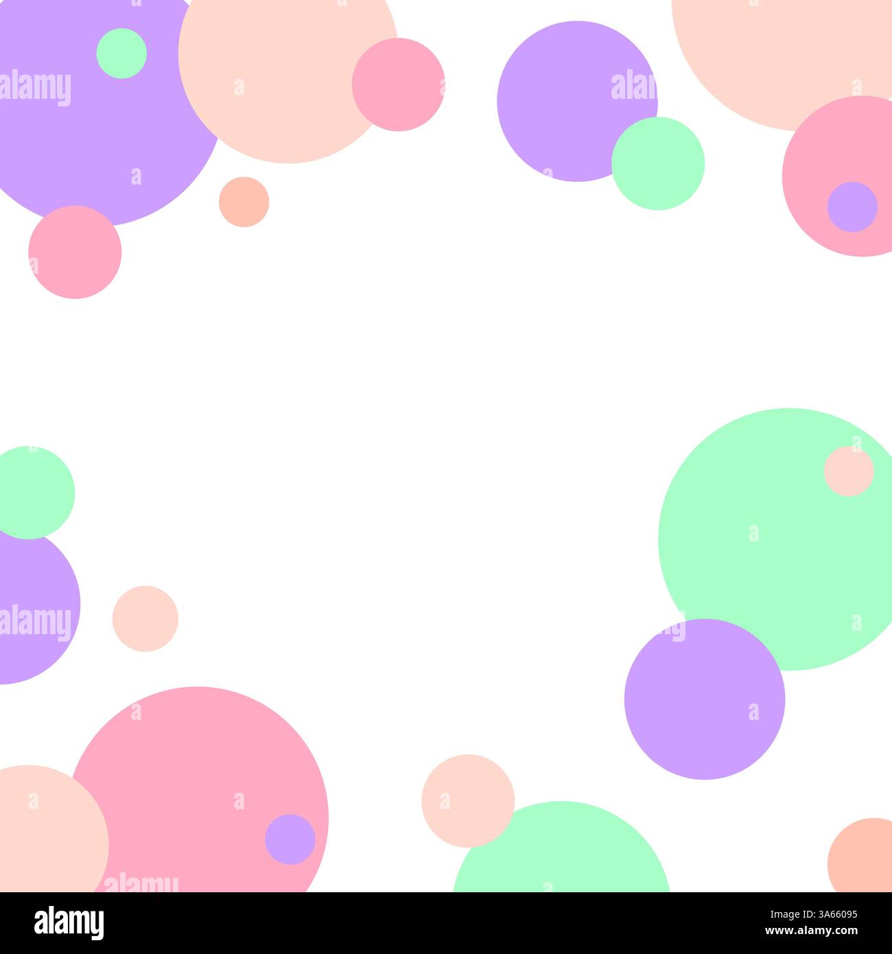 Colorful circles frame. Pastel bubble elements. Abstract vector ...