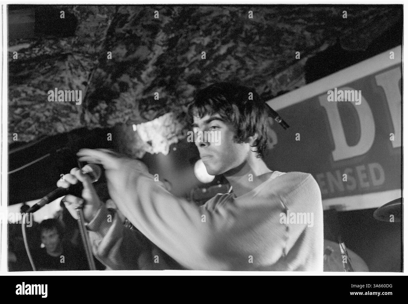 OASIS, FIRST UK HEADLINE TOUR, 1994: Liam Gallagher of Oasis at the ...