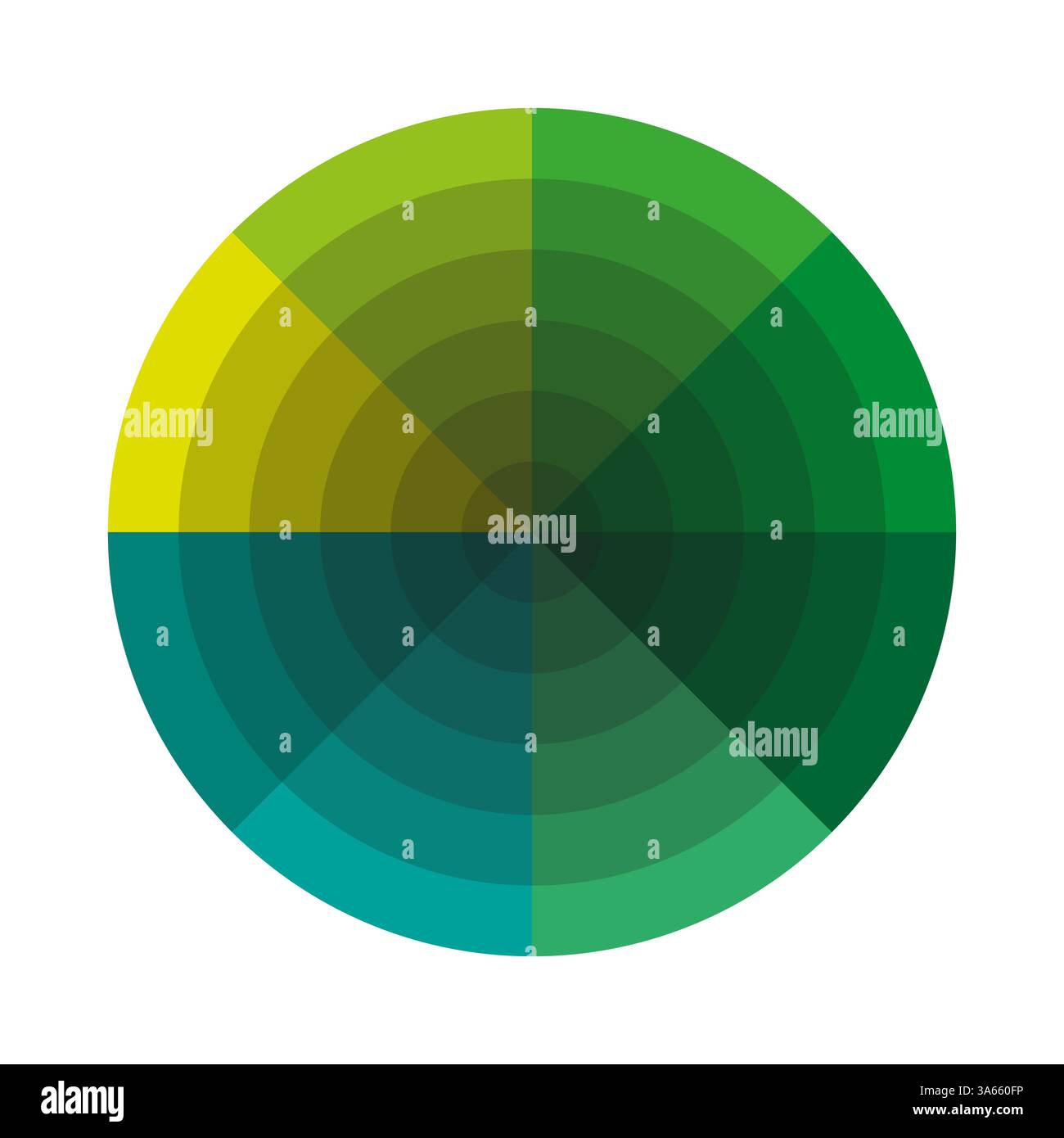 Dark green spectrum. Radial geometric pattern. Abstract color balance ...