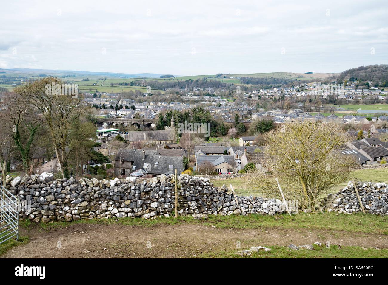 Roofscape and housing in Settle and Giggleswick , North Yorkshire Stock ...