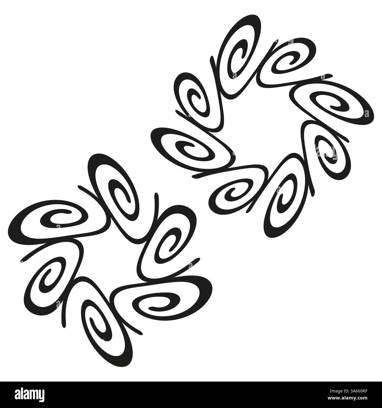 Decorative swirl elements. Ornamental circular pattern. Abstract curved ...