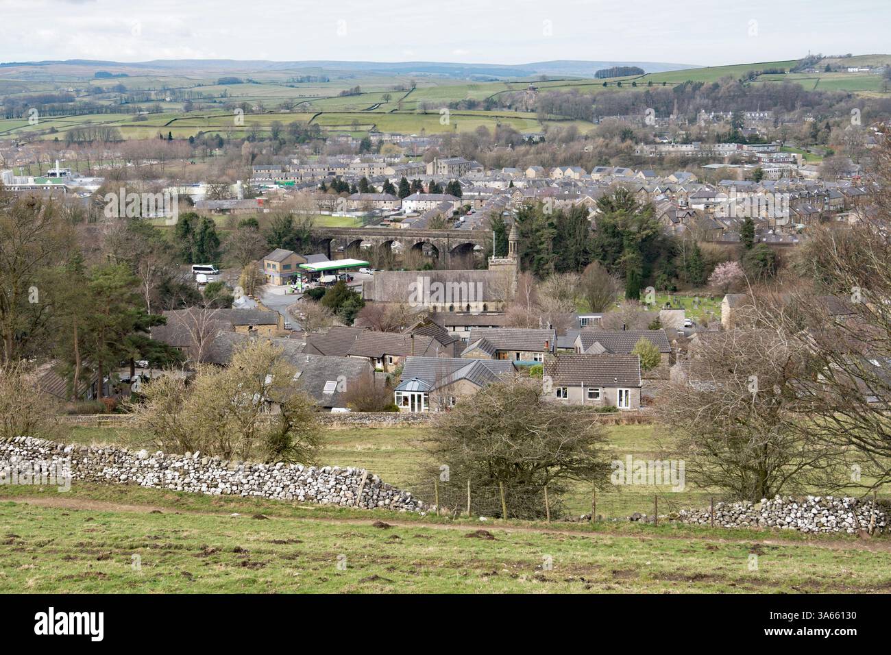 Roofscape and housing in Settle and Giggleswick , North Yorkshire Stock ...