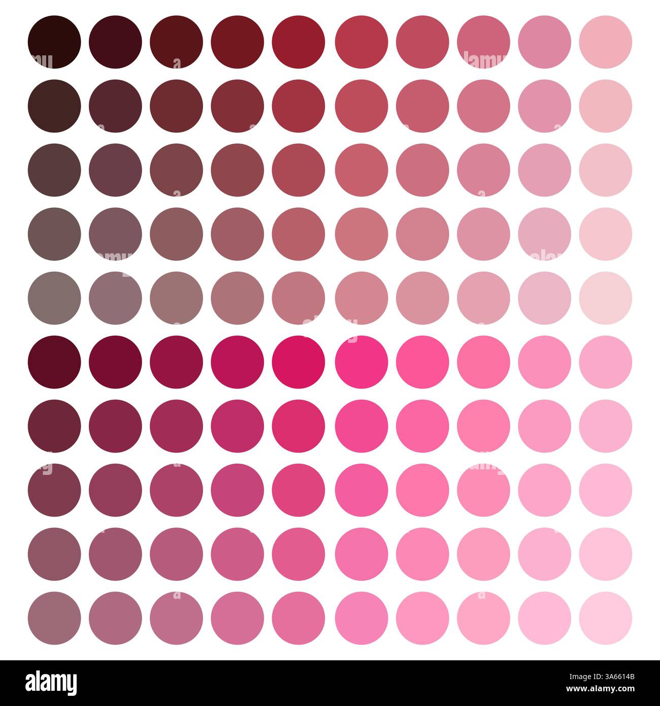Gradient color palette. Pink to red shades. Circular tone transitions ...