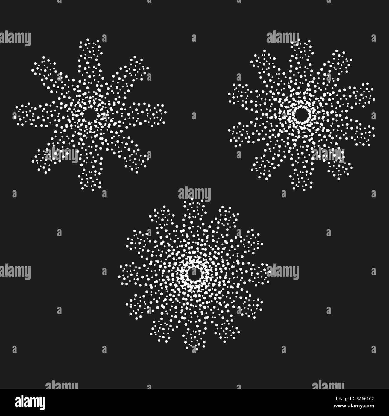 Circular dot design. Geometric star pattern. Abstract black background ...