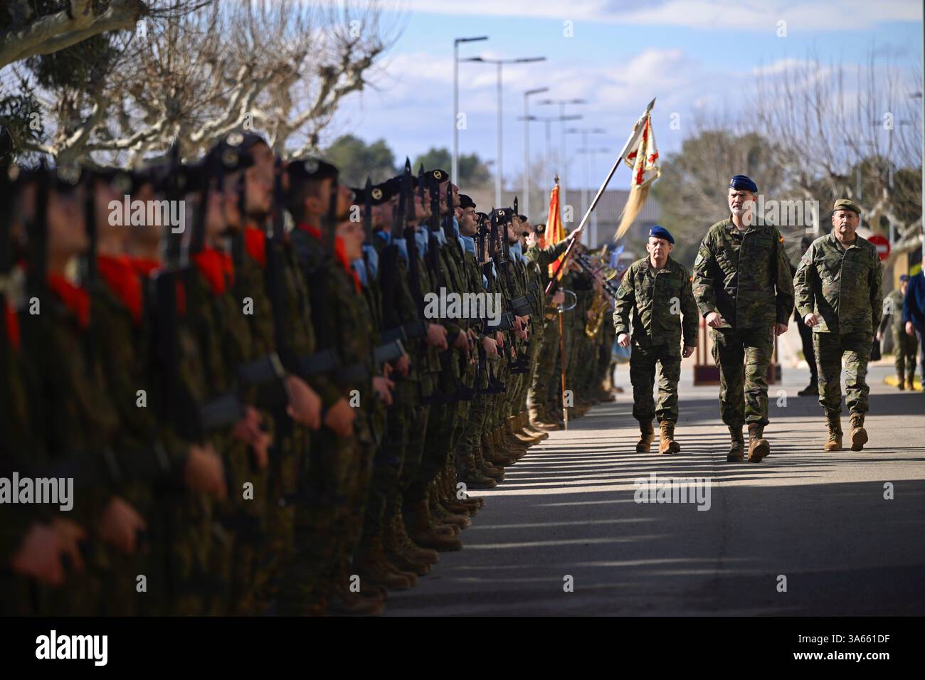 King Felipe VI during a visit to the 'Aragon I' Brigade of the Spanish ...