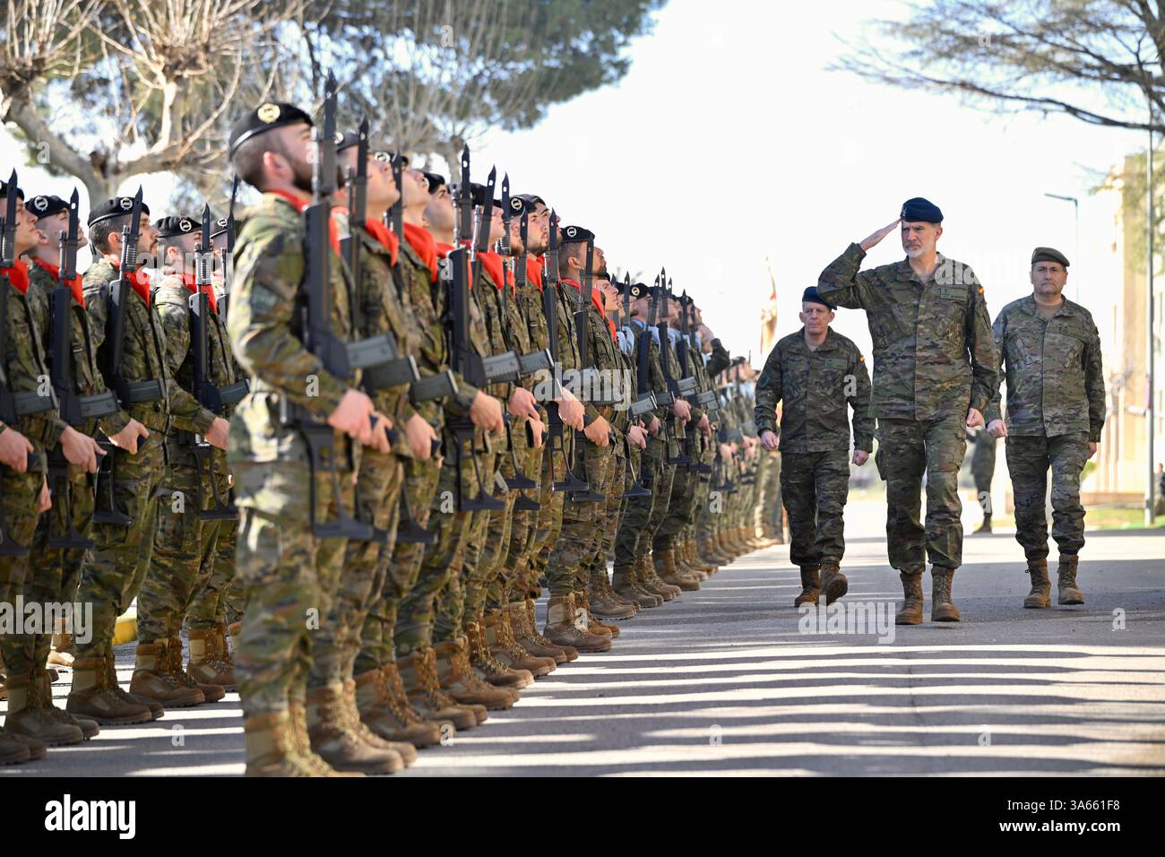 King Felipe VI during a visit to the 'Aragon I' Brigade of the Spanish ...
