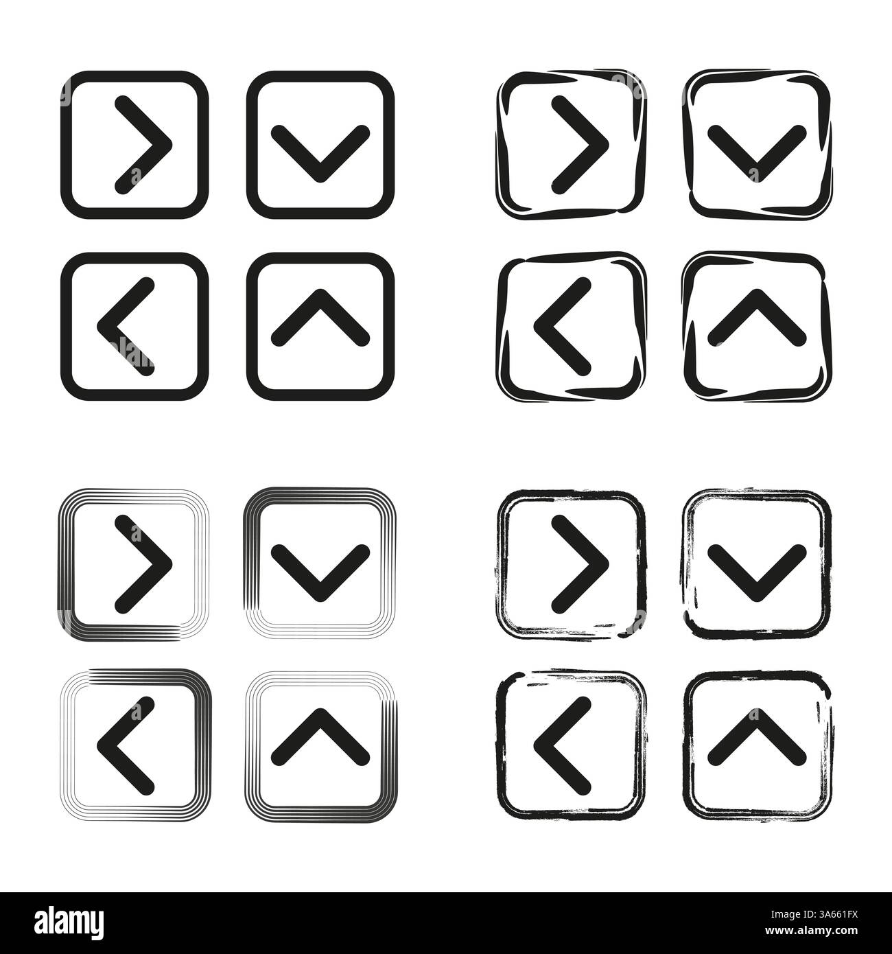 Arrow icons. Direction symbols. Navigation buttons. Vector illustration ...