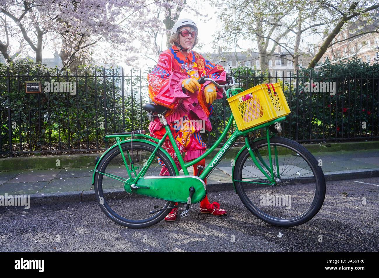 London, UK 25 March 2025. Sir Grayson Perry (pictured) wearing goggles ...