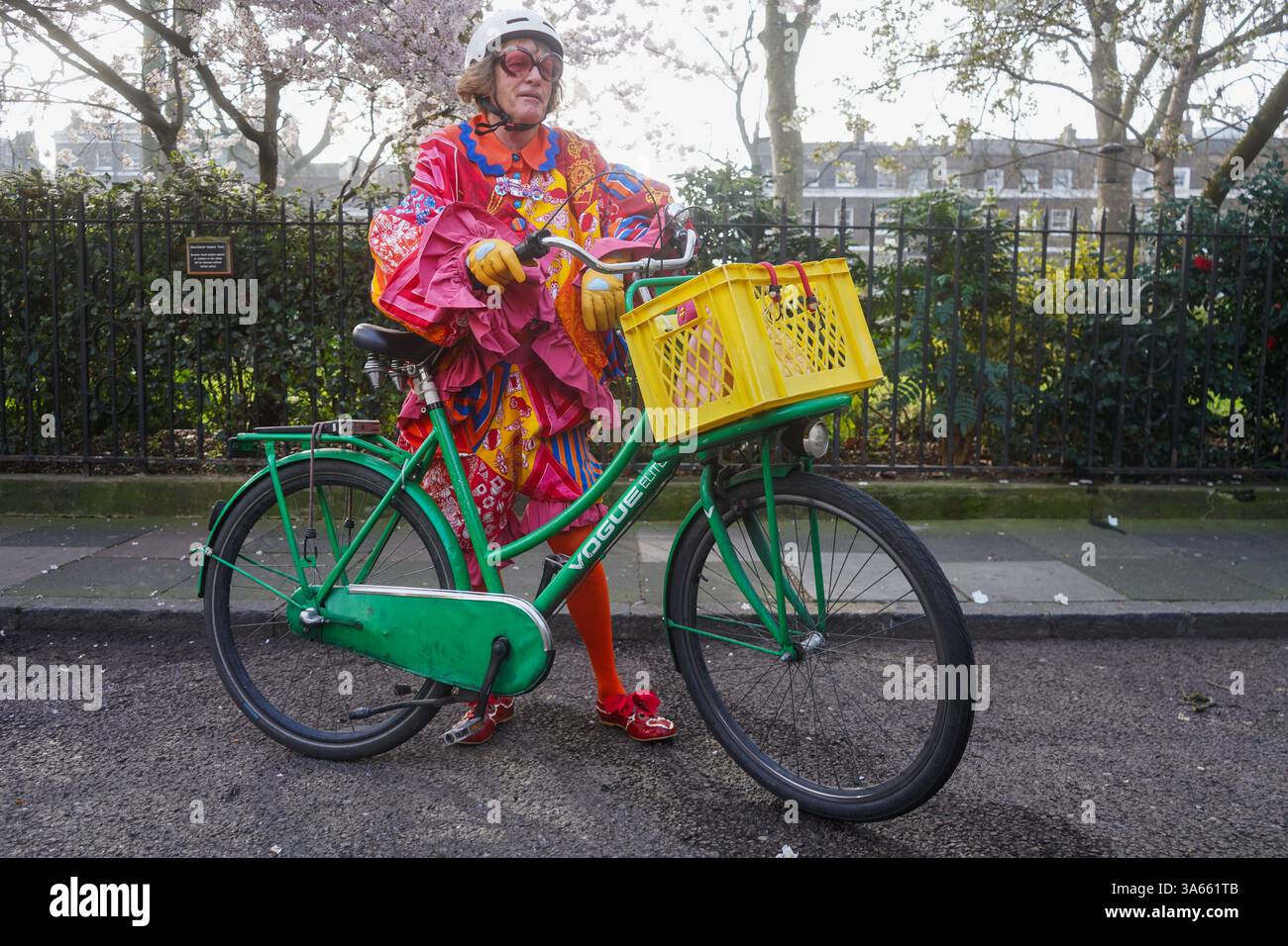 London, UK 25 March 2025. Sir Grayson Perry (pictured) wearing goggles ...