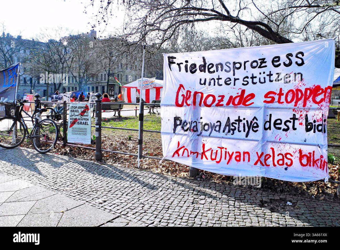 Seit 01.03.2025 Protestcamp auf dem Oranienplatz, Bedingung fuer die ...