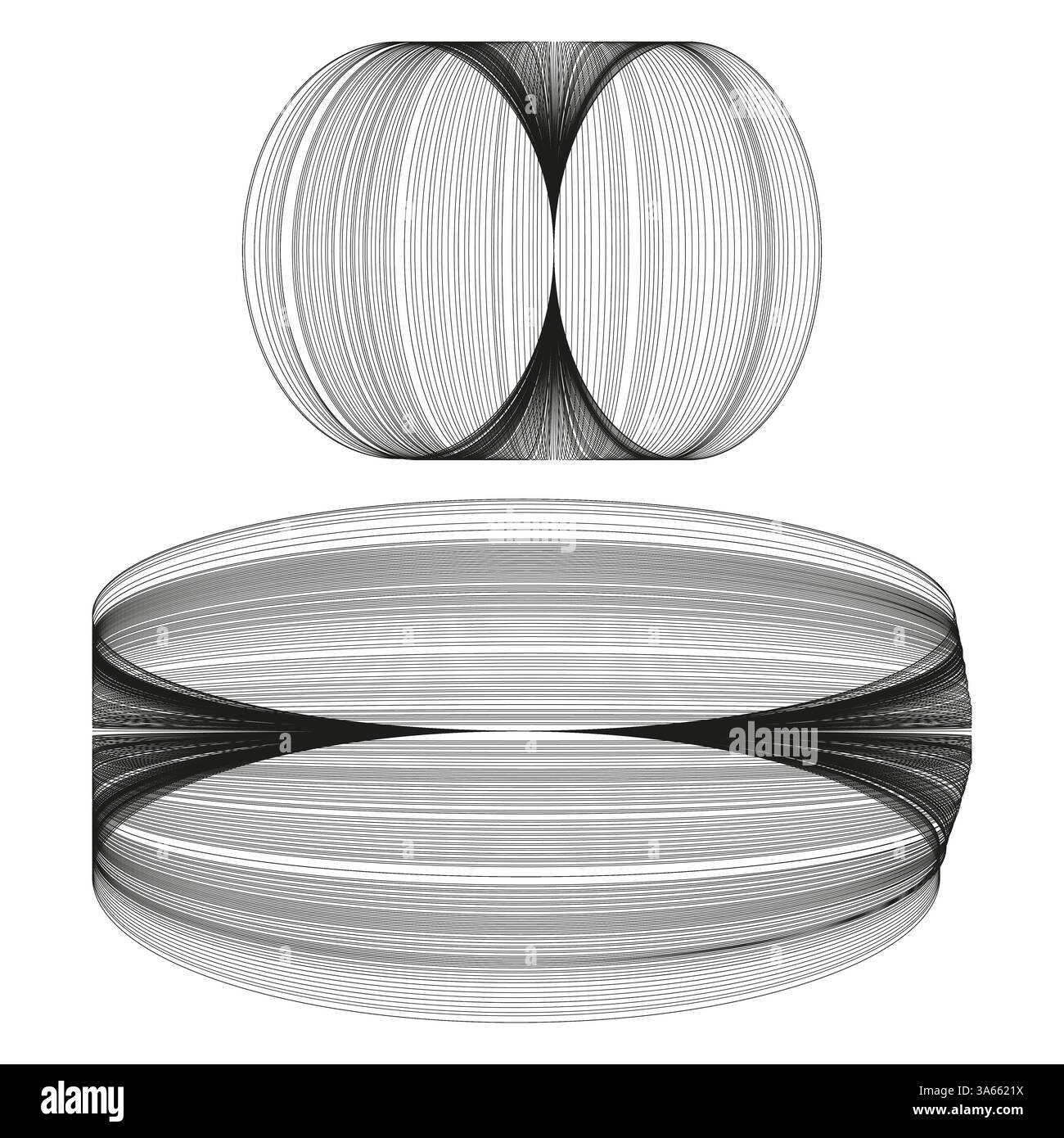 Abstract geometric structures. Black linear designs. Optical illusion ...