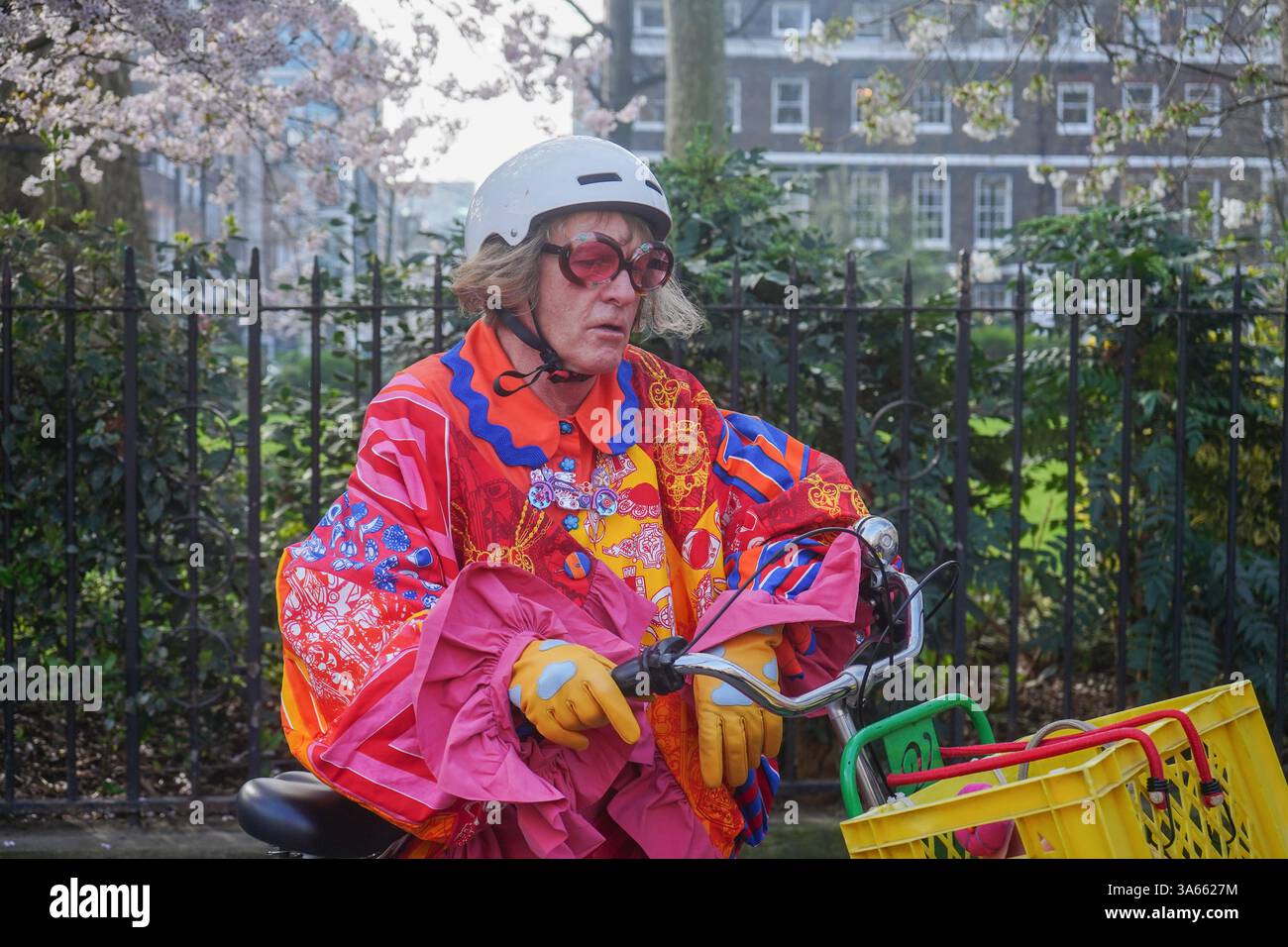 London, UK 25 March 2025. Sir Grayson Perry (pictured) wearing goggles ...