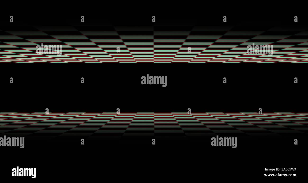Black and white checkerboard stripes moving at the top and bottom of a ...