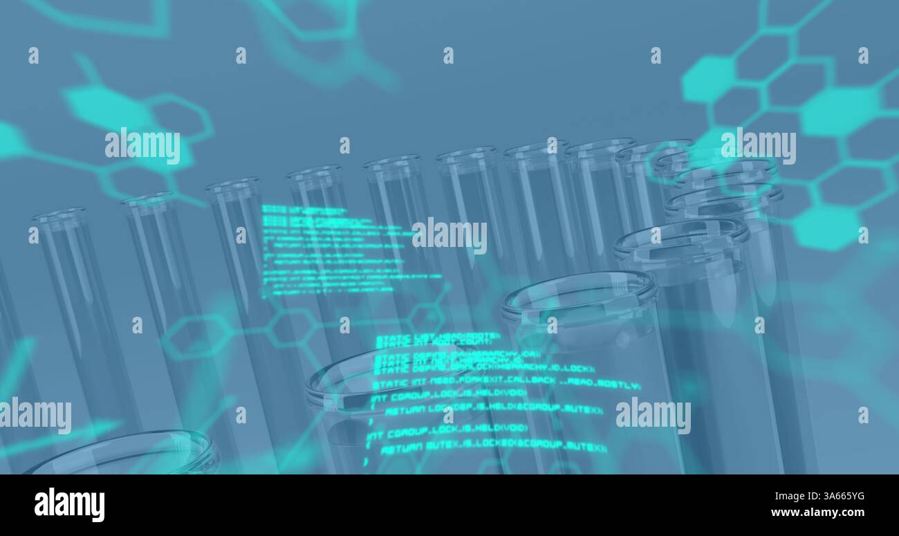 Image of medical data processing and chemical compound structures ...
