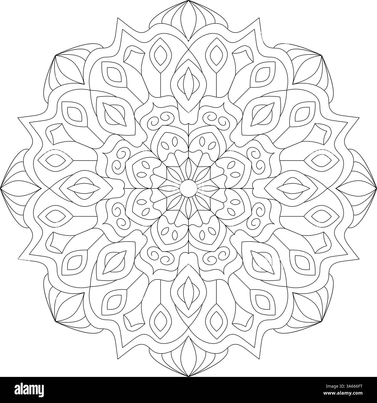 Abstract mandala illustration for digital art and relaxation Stock ...